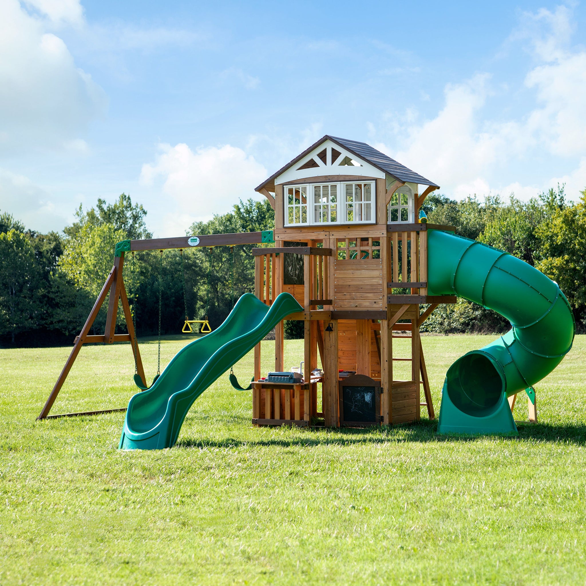 Swing slide playset store