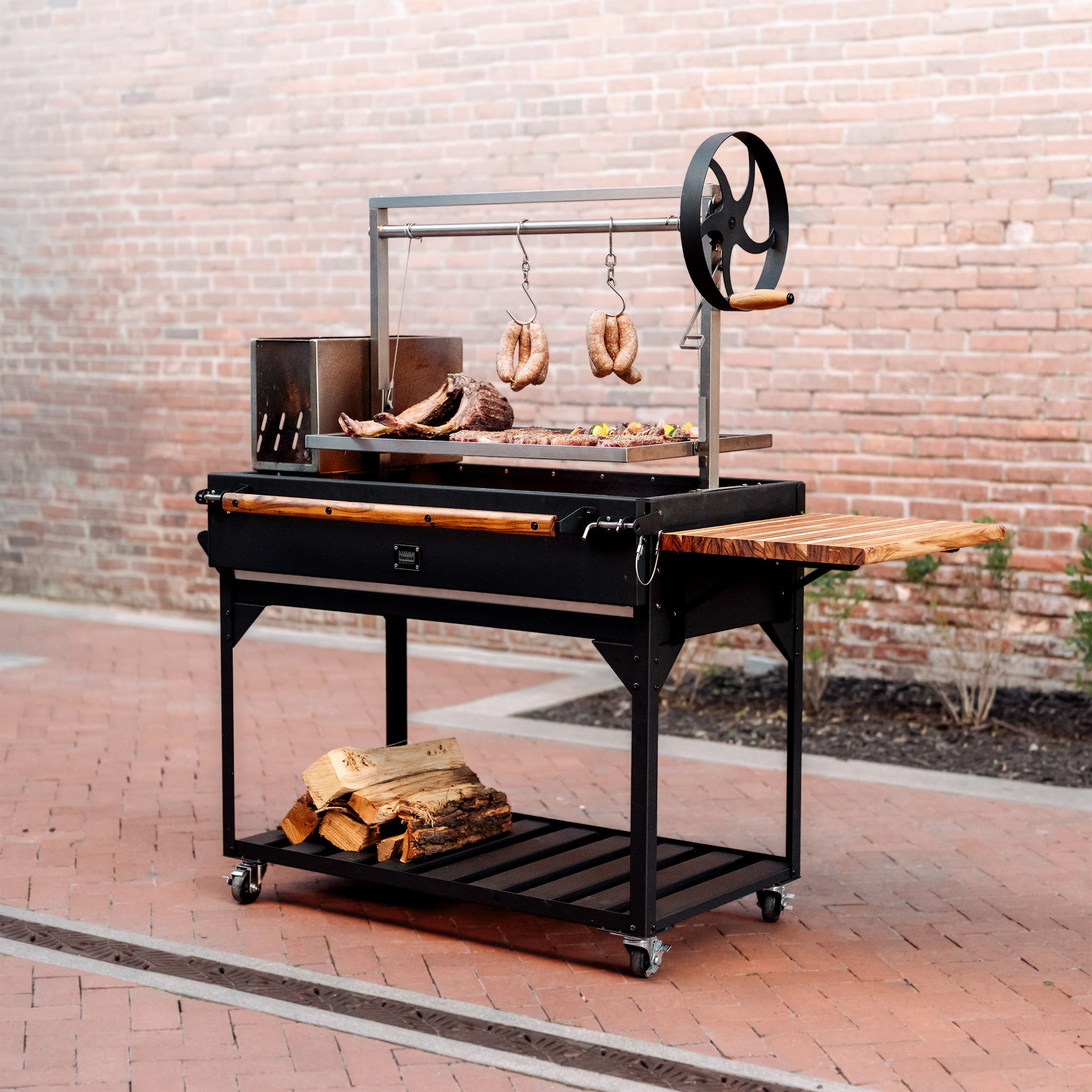 Premium Argentine/Santa Maria BBQ Grill with Wood Fire and Charcoal Gr ...