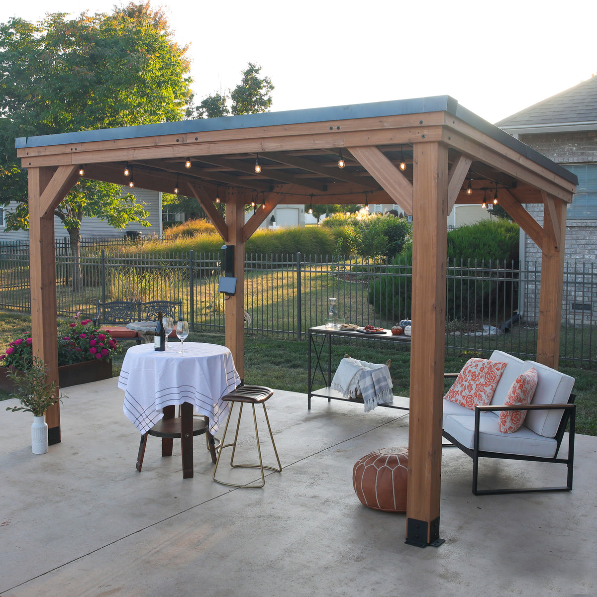 3.6m x 2.9m Arcadia Slope Roof Gazebo