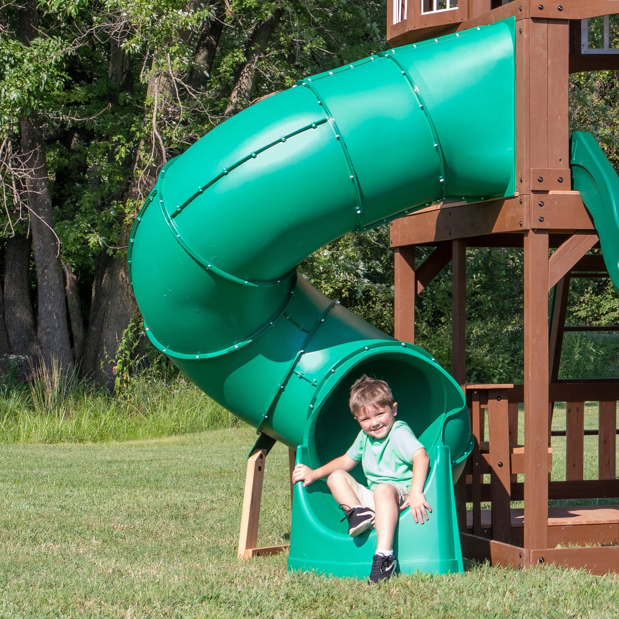 Spiral Left Exit Tube Slide for 1.5 Meter Decks