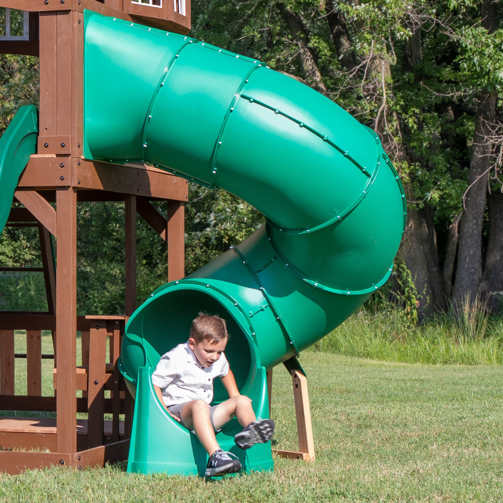 Spiral Right Exit Tube Slide for 1.5 Meter Decks